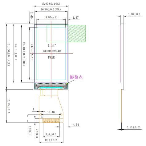 Liyuan 114 Tft Lcd Display 135x240 Resolution St7789v 13 Pin