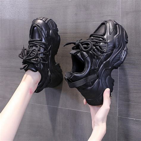 Ladies Chunky Black Trainers Outlet Danzhao Cc