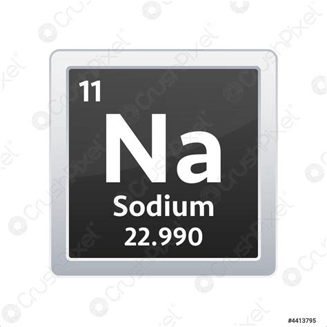 Sodium Symbol Chemical Element Of The Periodic Table Vector Stock
