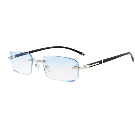 Frameless Diamond Trimmed Reading Glasses Anti Blue Light Radiation