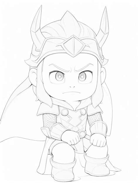 A 3d Illustration Cute Thor Cartoon Illustration Premium Ai Generated