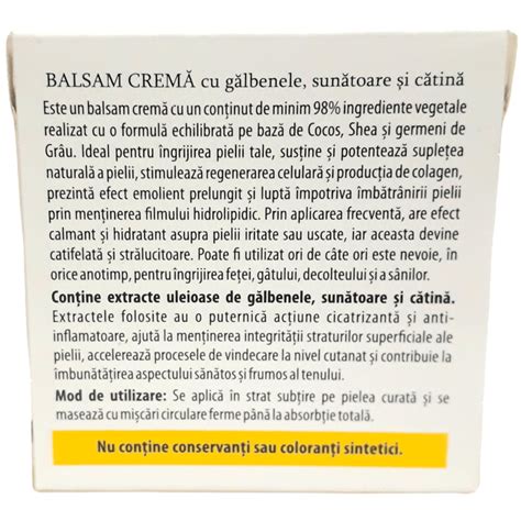 Crema Tip Balsam Cu Galbenele Shea Cocos Sunatoare Si Catina