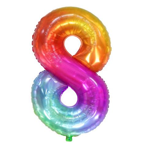 Globos De Colores Para Octavo Cumpleaños Número Grande 8 Globo Número