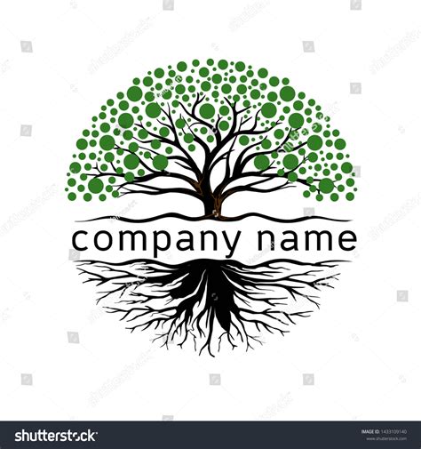 Tree Roots Vector Tree Round Shape Stock Vector Royalty Free 1433109140 Shutterstock