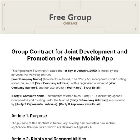 Group Contract Template Edit Online And Download Example