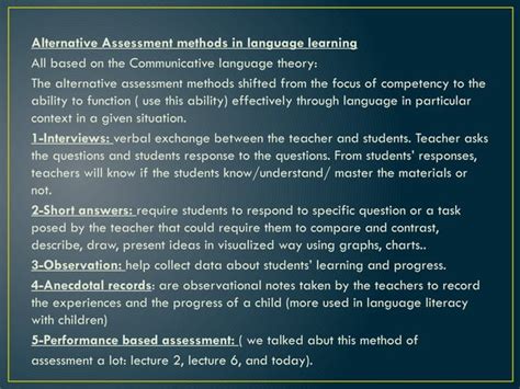 Alternative Techniques Of Assessmentppt