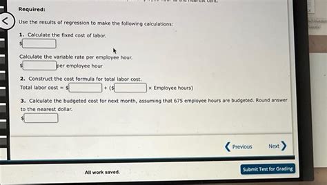 Solved Using Regression To Calculate Fixed Cost Calculate Chegg
