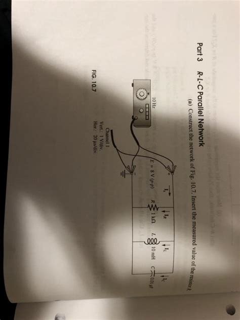 solved part 3 r l c parallel network a construct the