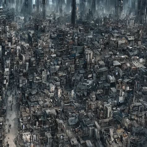 Sprawling Cramped Dystopian Cityscape In A Quentin Stable Diffusion
