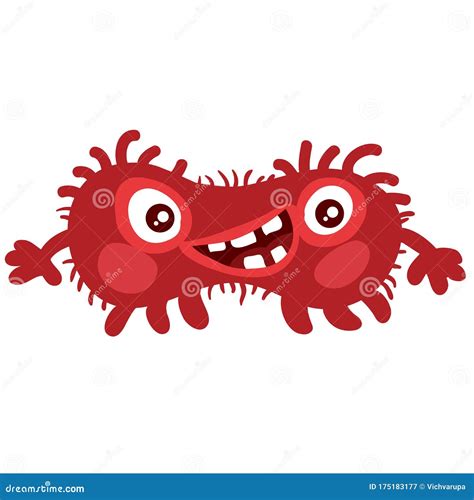 Virus Microbe Pathogen Germ Vector Icon Red Micro Bacteria