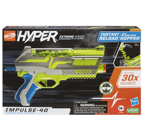 Nerf Hyper Impulse 40 Blaster 30 Nerf Hyper Rounds Spring Open Instant Reload Hopper Up To