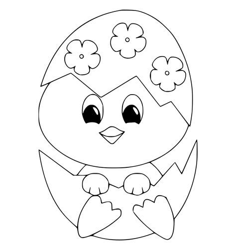 Paasei Met Kuiken Kleurplaat Kinderen Kleurplaat