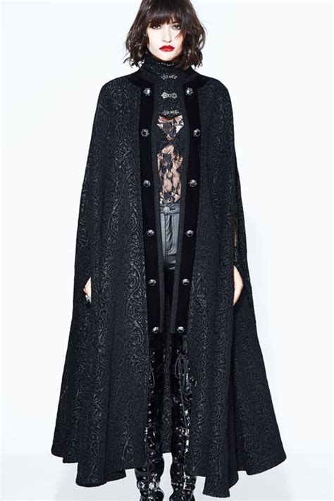 Black Gothic Long Cape Cloak Trivium