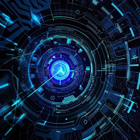 Technology Backdrop Hi Tech Design Futuristic Interface With Central