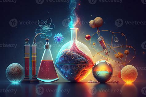 Science Background Illustration Scientific Design Flasks Glass And