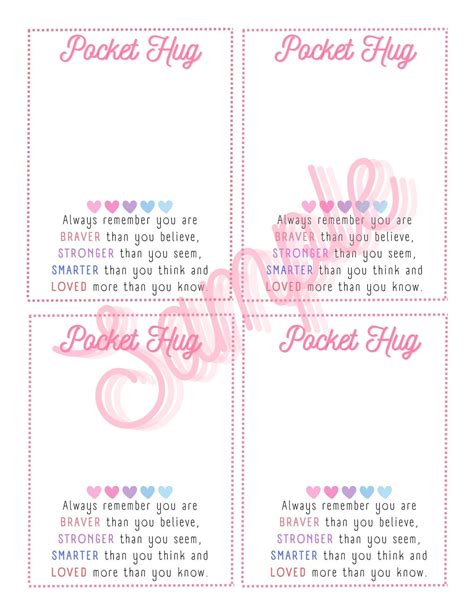 Printable Pocket Hug Template Etsy