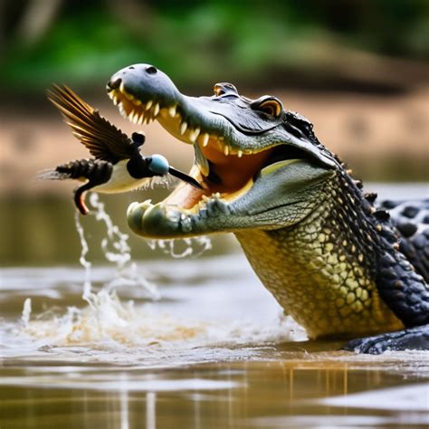Crocodile And Tari Bird — Image Created In Shedevrum