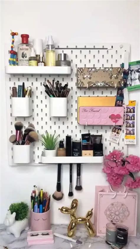 55 Genius Makeup Organization Ideas You Should Try Peg Board