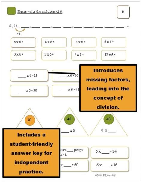 Multiples Of 6 Fact Fluency Guided Math Multiplication Practice