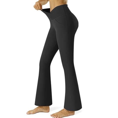 Rciityk Black11 Black Yoga Pants For Women Boot Cut Leggings Flare
