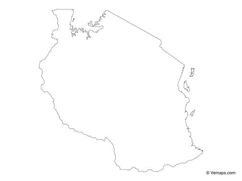Outline Map Of Tanzania Free Vector Maps