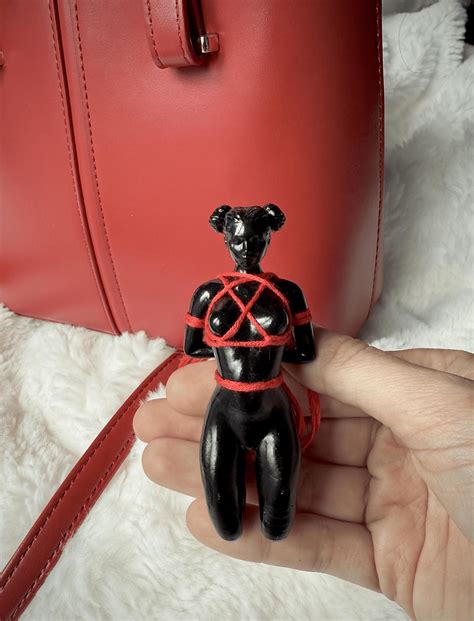 Erotic Shibari Figurine Red Rope Girl Hanging Car Accessory