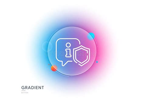 Shield Line Icon Privacy Secure Sign Gradient Blur Button Vector