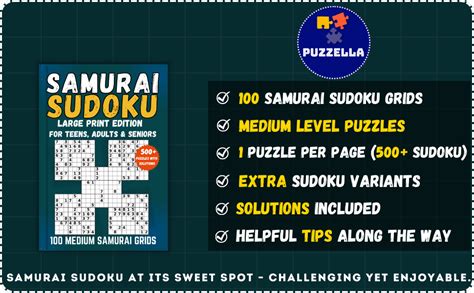 Medium Samurai Sudoku For Teens Adults And Seniors Travel