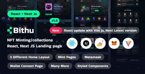 Bithu Nft Mintingcollection React Next Js Landing Page Template