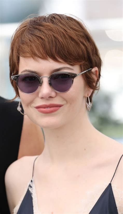 Emma Stone Short Hairstyle Women Round Faces Short Hair Round Face