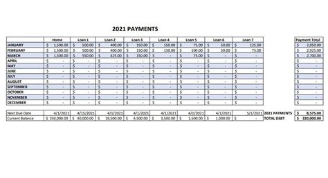 Basic Loan Payment Tracking Template Etsy