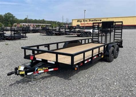 10pi 18hd Big Tex 7x18 Tandem Axle Utility Trailer With Hd Ramp Gate 2 Brake Axles 10000 Gvwr