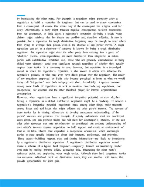 Negotiation Skills Assignment Docx