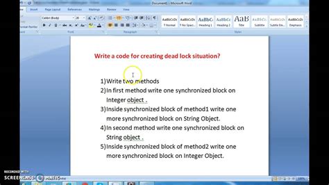 Write A Java Program For Creating Deadlock In Java Youtube