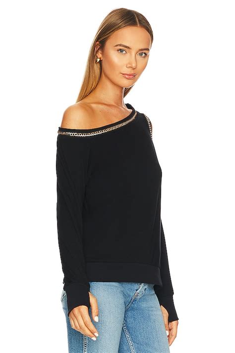 Michael Lauren Glendon Cold Shoulder Pullover In Black Revolve