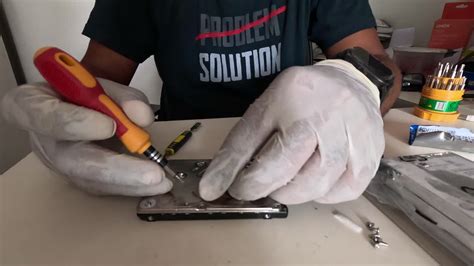 Front View Computer Technician Repairing Ssd Hard Disk And Restoring