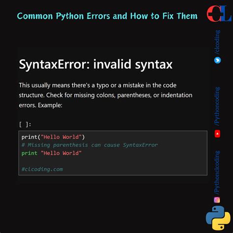 Common Python Errors And How To Fix Them New Technology Medium