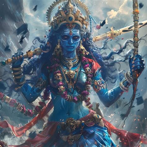 Premium Photo Create Goddess Deva Kali Her Wearing A Garland Of