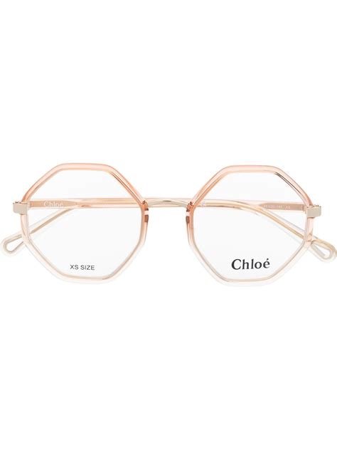 Chloé Eyewear Hexagonal Shaped Frame Glasses Neutrals Farfetch Ao