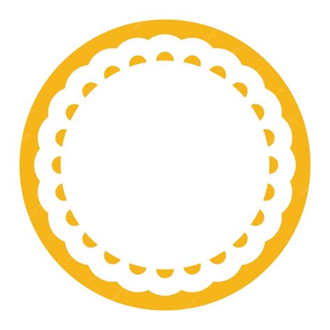Premium Vector Simple Geometric Yellow Circle Frame Border Design Decorated With Bold