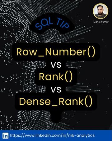 SQL Tip Row Number Vs Rank Vs Dense Rank Free Download Borrow And Streaming Internet