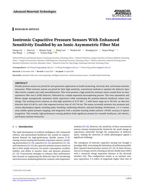 Iontronic Capacitive Pressure Sensors With Enhanced Sensitivity Enabled