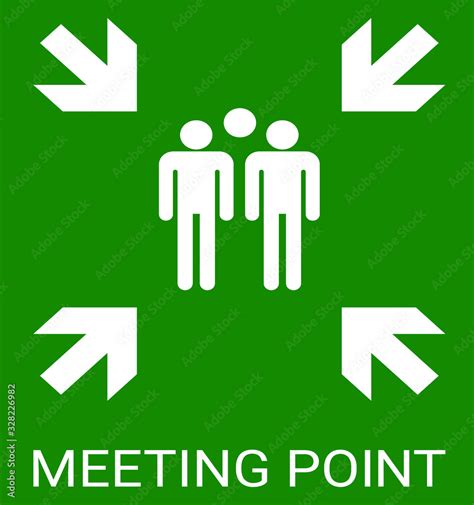 Meeting Point Emergency Evacuation Assembly Point Sign Gathering