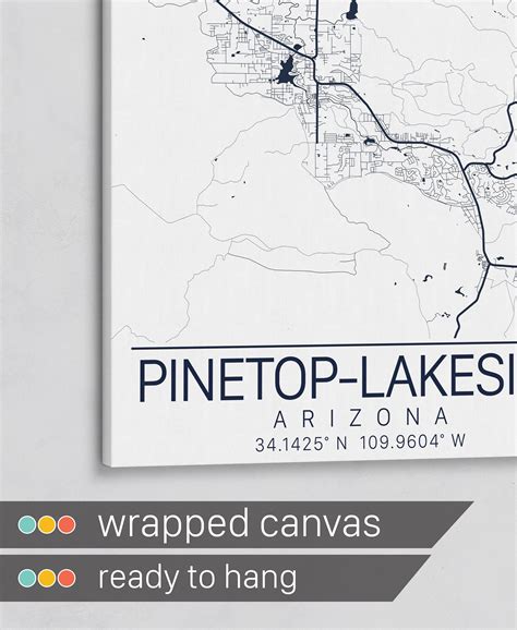 Pinetop Lakeside Art Map Of Pinetop Lakeside Az Map Art Etsy