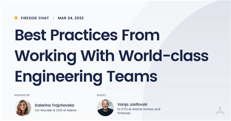 Best Practices From Working With World Class Engineering Teams With Vanja Josifovski