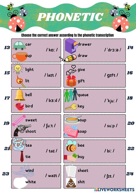 Phonetic Transc Free Interactive Worksheets 7195703