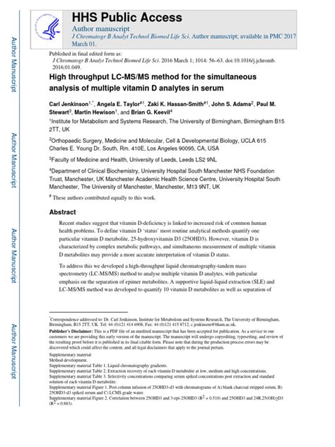 high throughput lc ms ms method for the simultaneous analysis of