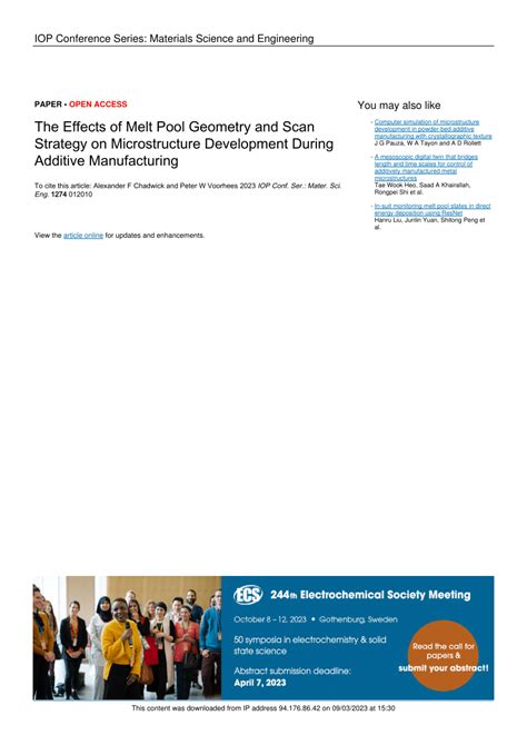 Pdf The Effects Of Melt Pool Geometry And Scan Strategy On