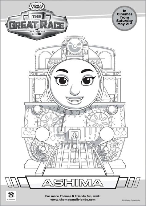 Thomas And Friends The Great Race Colouring Pages Birthday Coloring