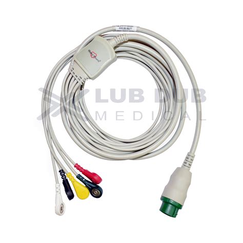 5 Lead Ecg Cable Compatible With Schiller Truscope Mini 12 Pin Snap Ty Lubdubbazaar